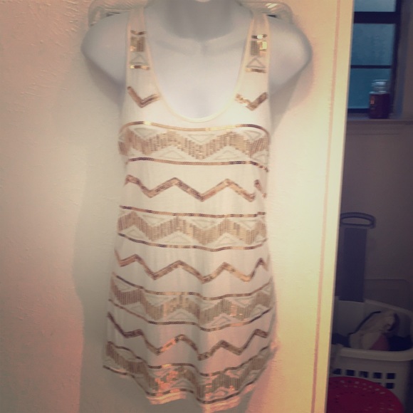 Tops | Nwot Aztec Boho Sequin Tank Xl | Poshmark